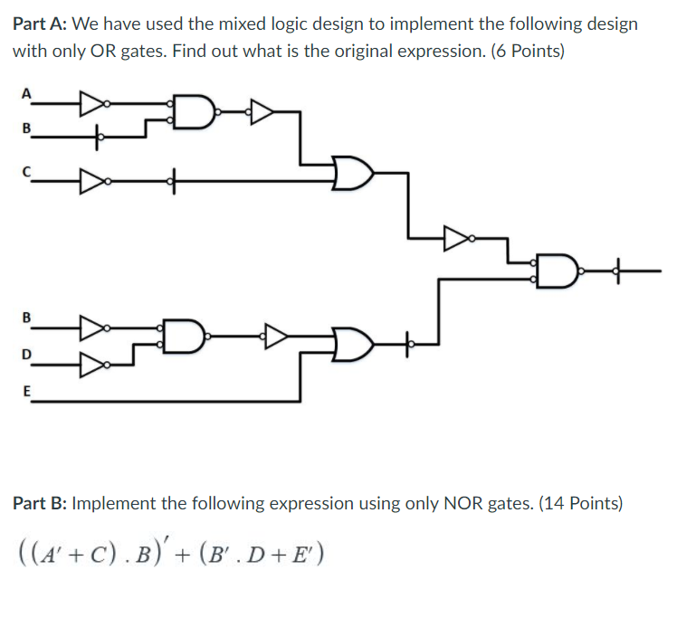 Solved Part A We Have Used The Mixed Logic Design To 7790