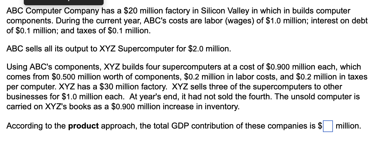 Solved ABC Computer Company has a $20 million factory in | Chegg.com