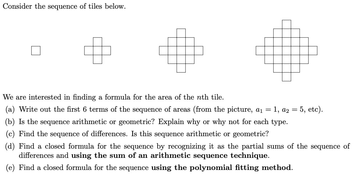 Solved Consider the sequence of tiles below. We are | Chegg.com