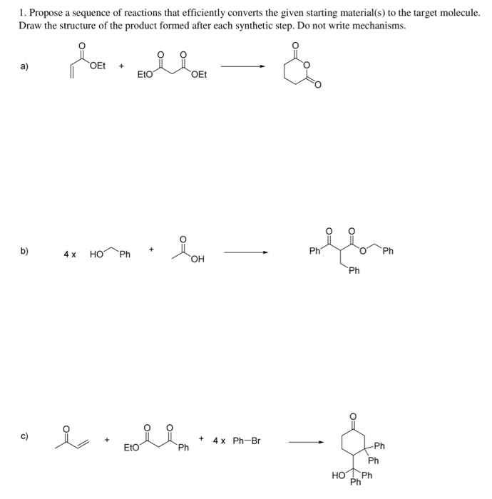 Solved 1. Propose a sequence of reactions that efficiently | Chegg.com