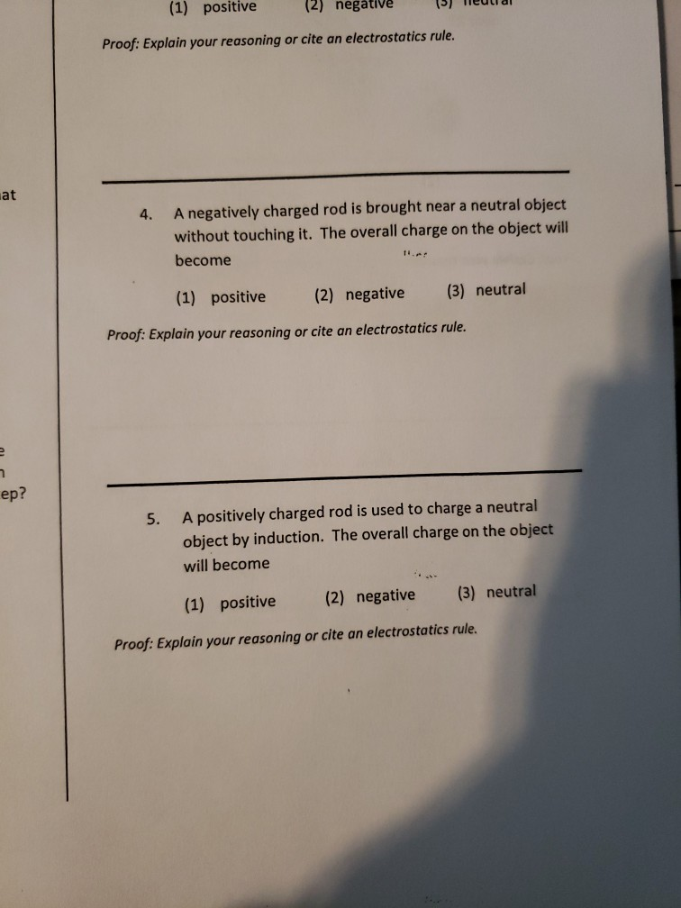 Solved (1) positive (2) negative 13 neud Proof: Explain your | Chegg.com