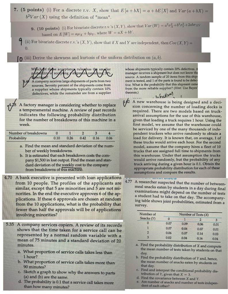 Solved 7. (5 points) (i) For a discrete r.v. X, show that | Chegg.com