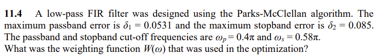 A low-pass FIR filter was designed using the | Chegg.com