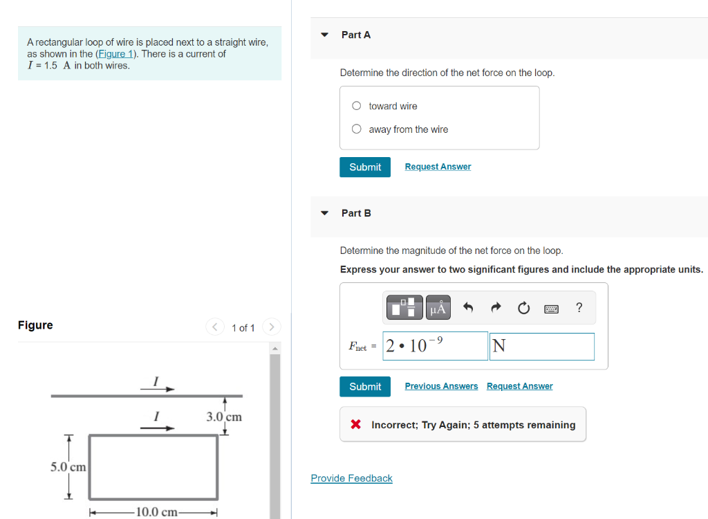 Solved A rectangular loop of wire is placed next to a | Chegg.com