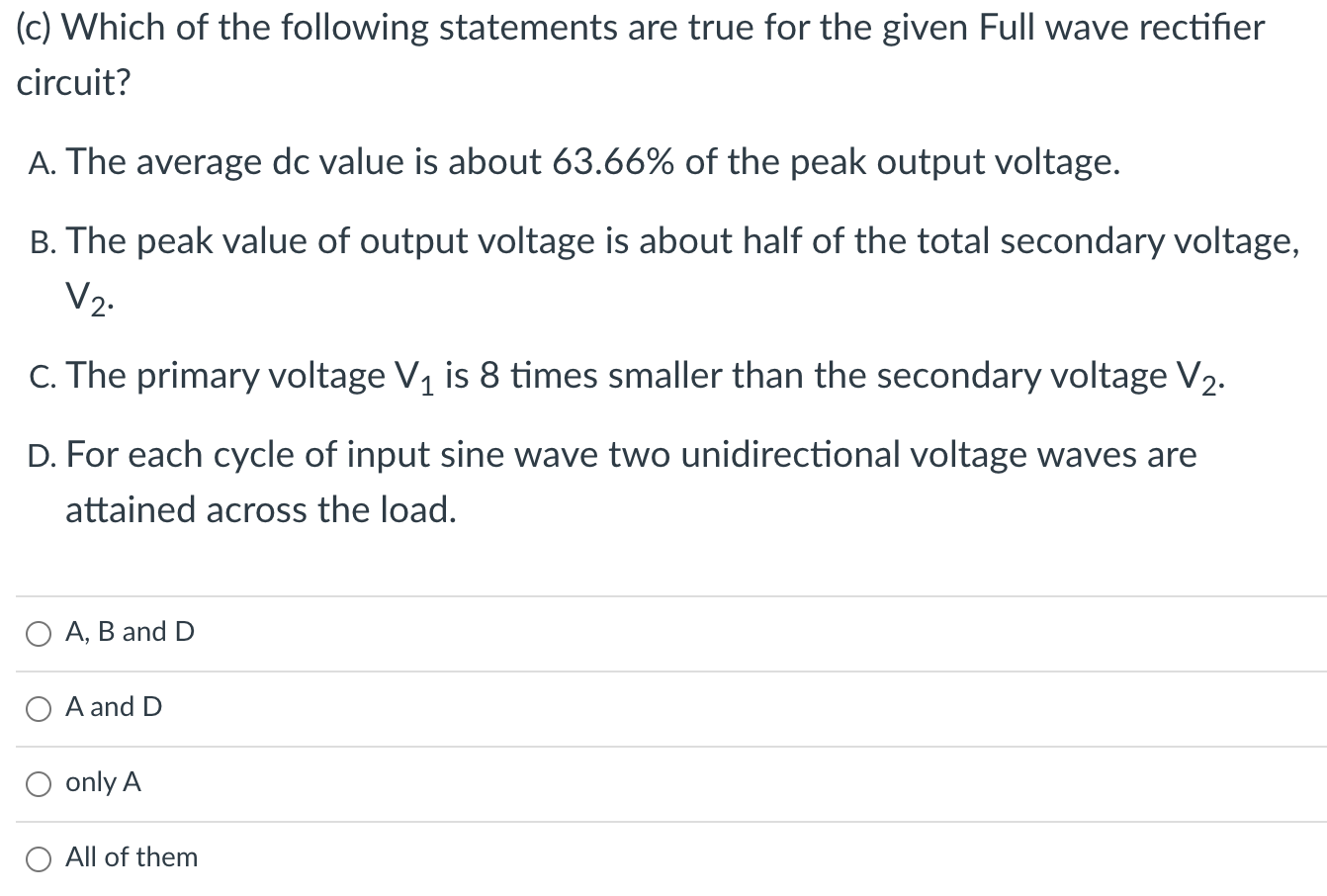 Solved (b) Calculate the dc average value of the rectified | Chegg.com