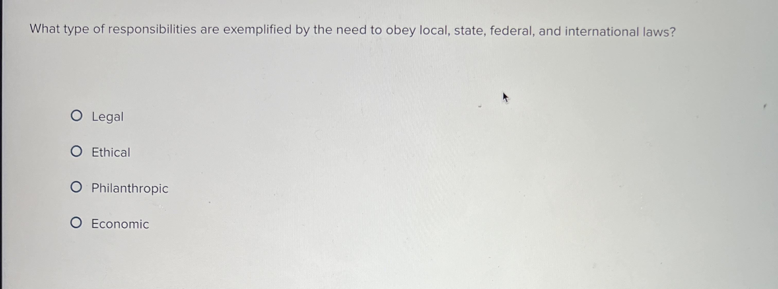 Solved What type of responsibilities are exemplified by the | Chegg.com