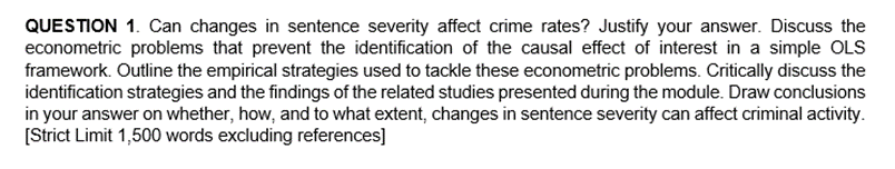 Solved QUESTION 1. Can changes in sentence severity affect | Chegg.com