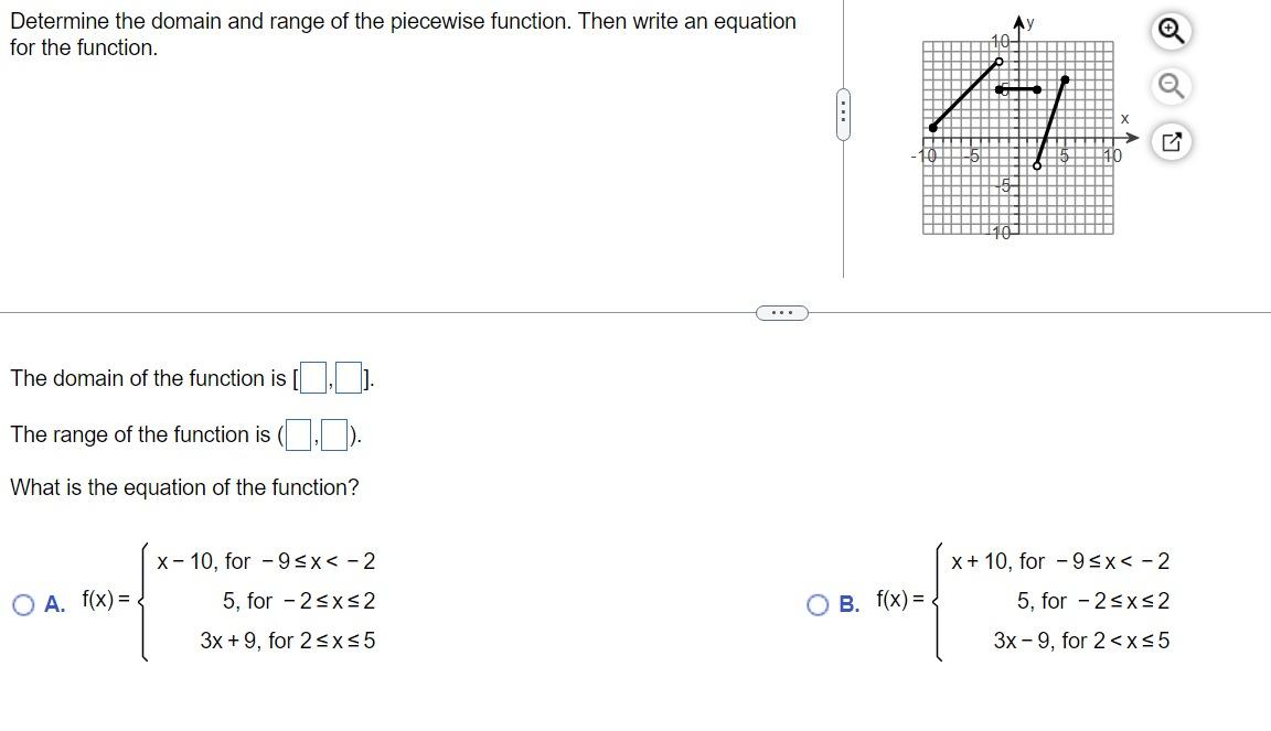 Solved Determine The Domain And Range Of The Piecewise