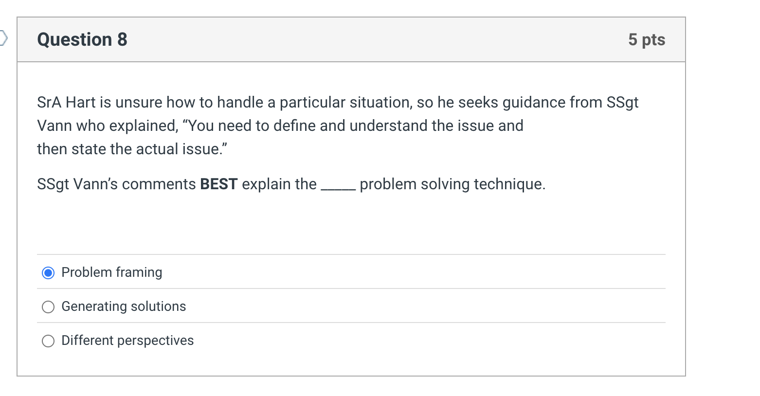 Solved Question 8SrA Hart is unsure how to handle a | Chegg.com