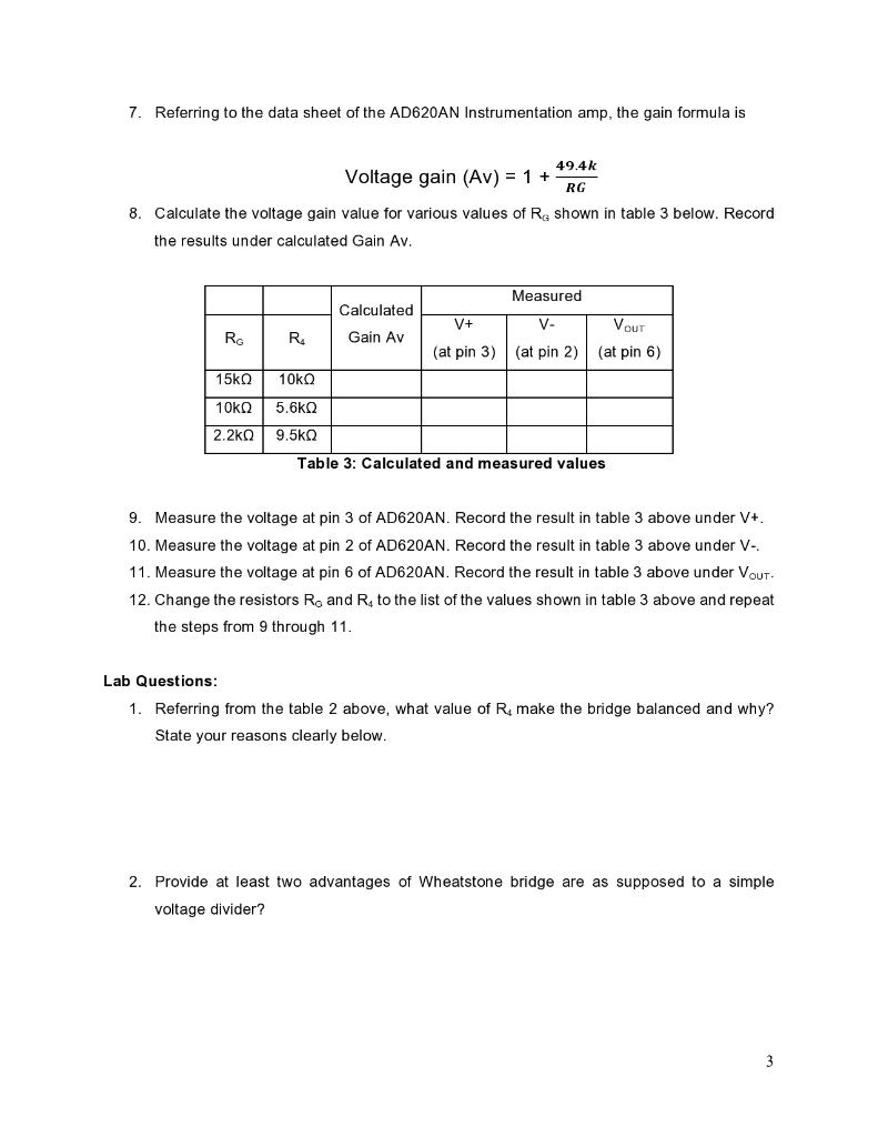 Solved Lab 4 Instrumentation Amplifiers Multisim I Ii