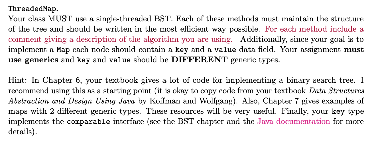 ThreadedMap. Your class MUST use a single-threaded | Chegg.com
