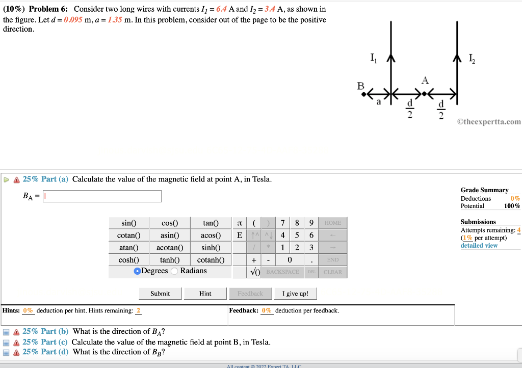 Solved (10\%) Problem 6: Consider two long wires with | Chegg.com