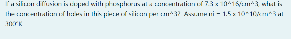 Solved If a silicon diffusion is doped with phosphorus at a | Chegg.com