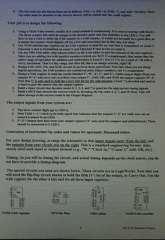 EE 2310 Semester Design Project/Laboratory Exercise | Chegg.com