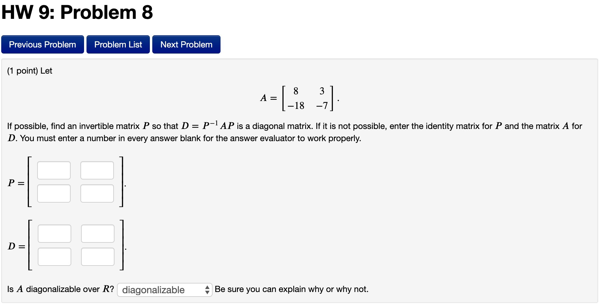 Solved HW 9: Problem 8 Previous Problem Problem List Next | Chegg.com
