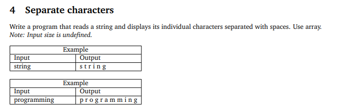 Solved 4 Separate characters Write a program that reads a | Chegg.com