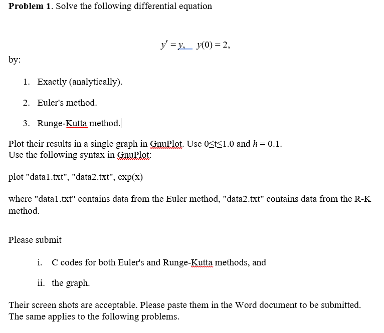 Solved Problem 1. Solve the following differential equation | Chegg.com