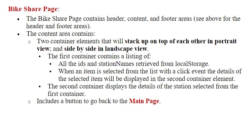 Solved To create a Mobile Web Site for Bike Sharing in | Chegg.com