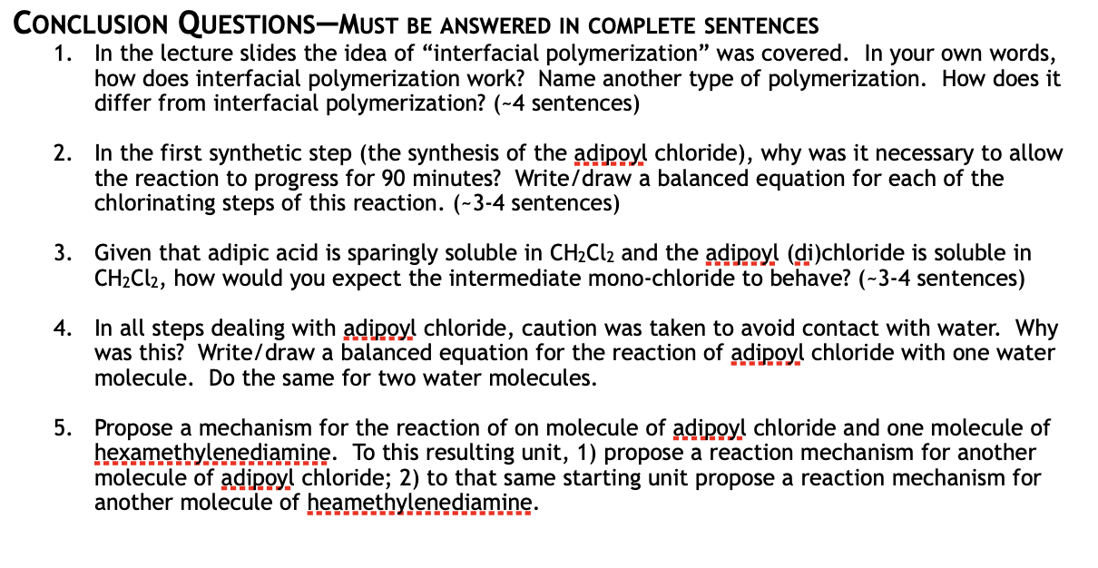 Solved CONCLUSION QUESTIONS—MUST BE ANSWERED IN COMPLETE | Chegg.com