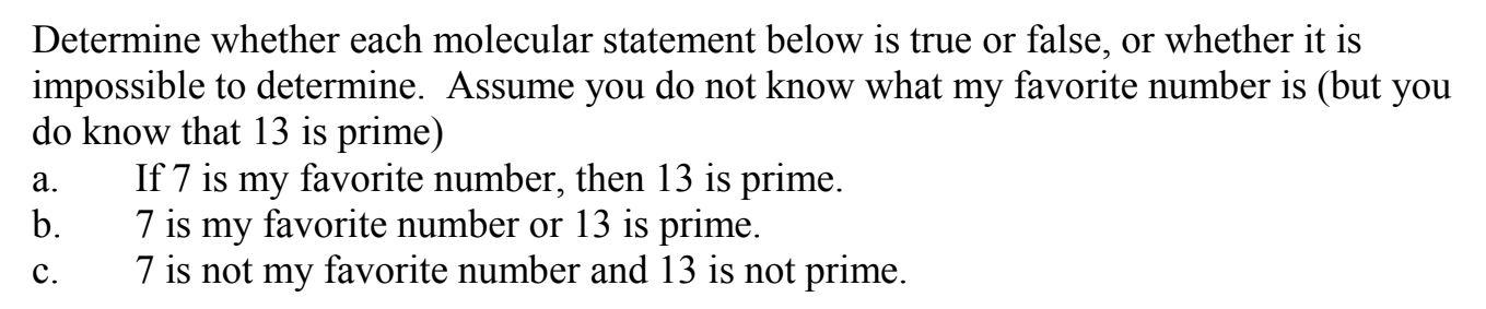 Solved Determine whether each molecular statement below is | Chegg.com