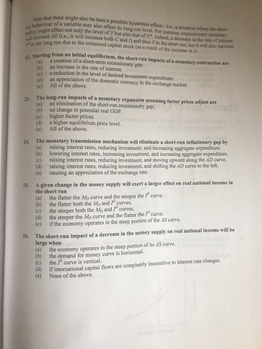 Solved ote that there might also be here a possible | Chegg.com