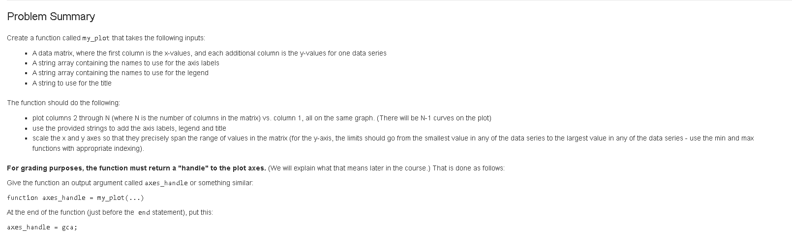 Solved Problem Summary Create A Function Called Myplot That 