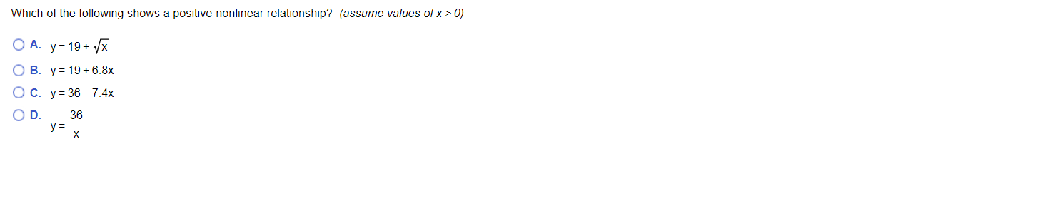 Solved Which of the following shows a positive nonlinear | Chegg.com