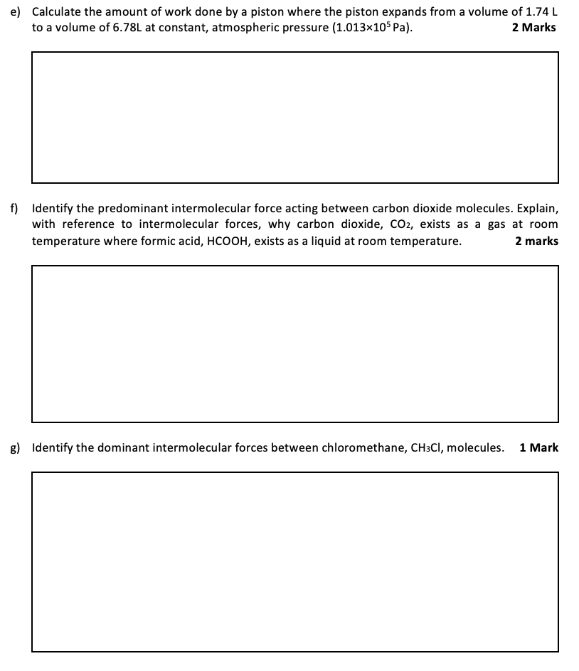 Solved e) Calculate the amount of work done by a piston | Chegg.com