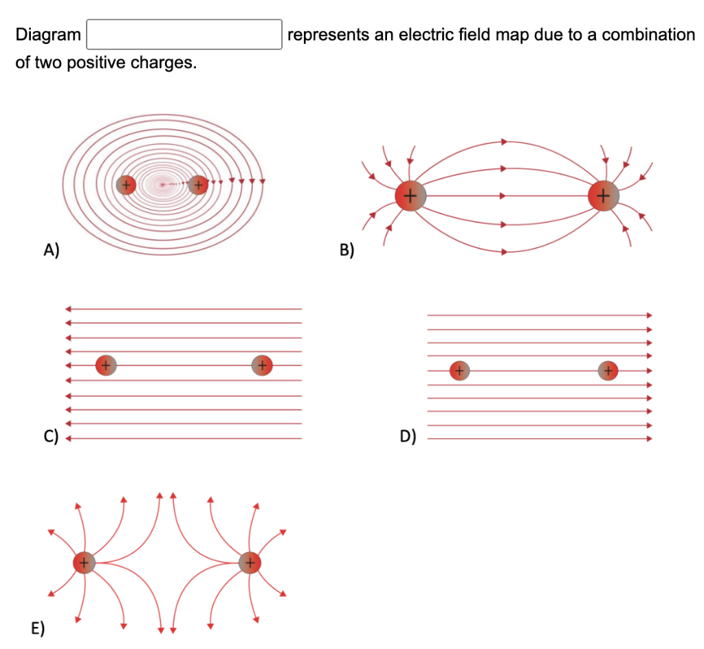 Solved Diagram represents an electric field map due to a | Chegg.com
