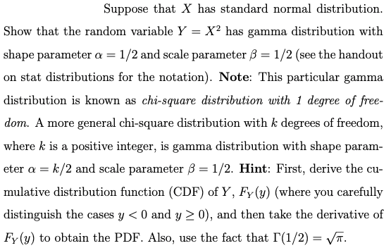 Solved Suppose that X has standard normal distribution. Show | Chegg.com