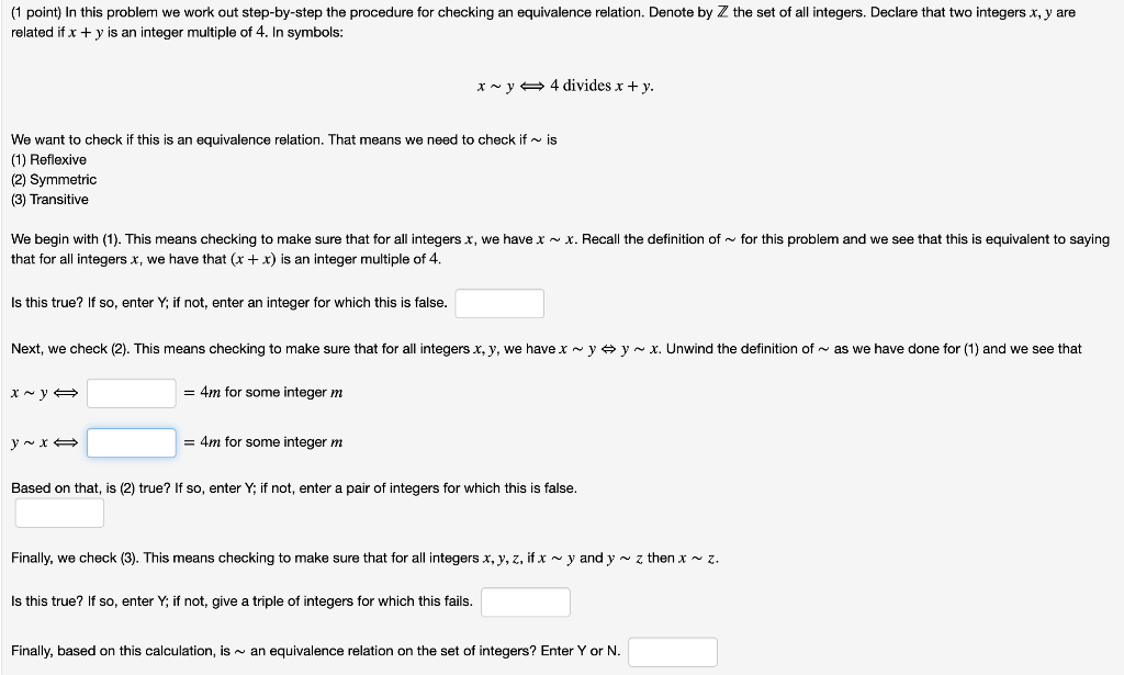 Solved (1 point) In this problem we work out step-by-step | Chegg.com