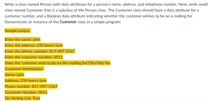 Solved Write A Class Named Person With Data Attributes For A 6315