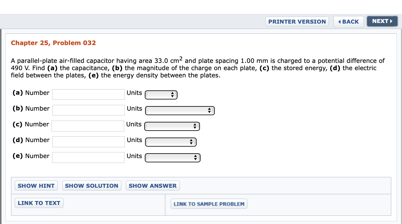 Solved PRINTER VERSION BACK NEXT Chapter 25, Problem 032 A | Chegg.com