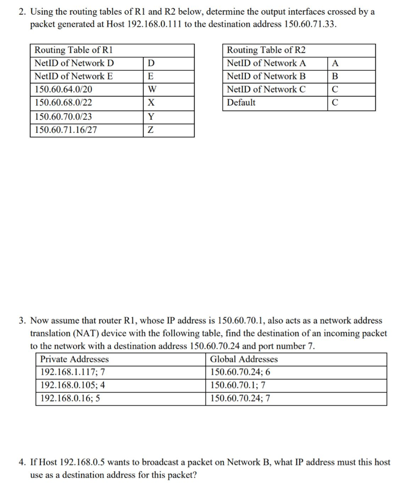 Solved 192.168.0.5 192.168.0.29 192.168.0.16 192.168.1.117 | Chegg.com