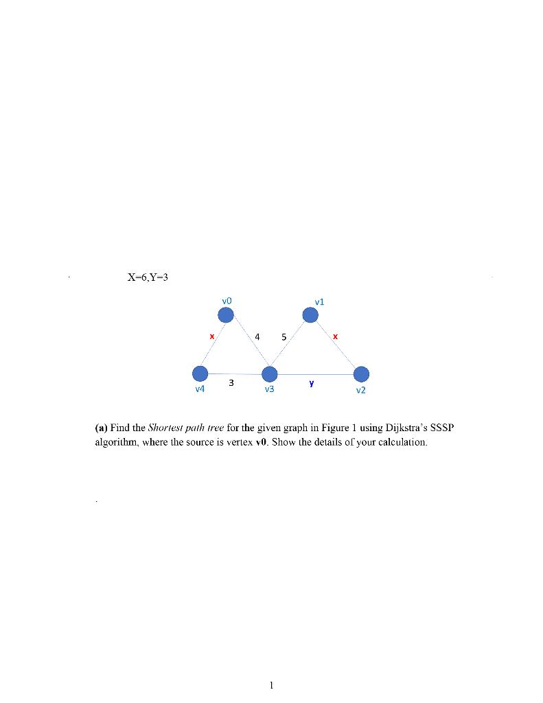 Solved X=6,Y=3 VO v1 X 4 5 3 y V4 v3 v2 (a) Find the | Chegg.com