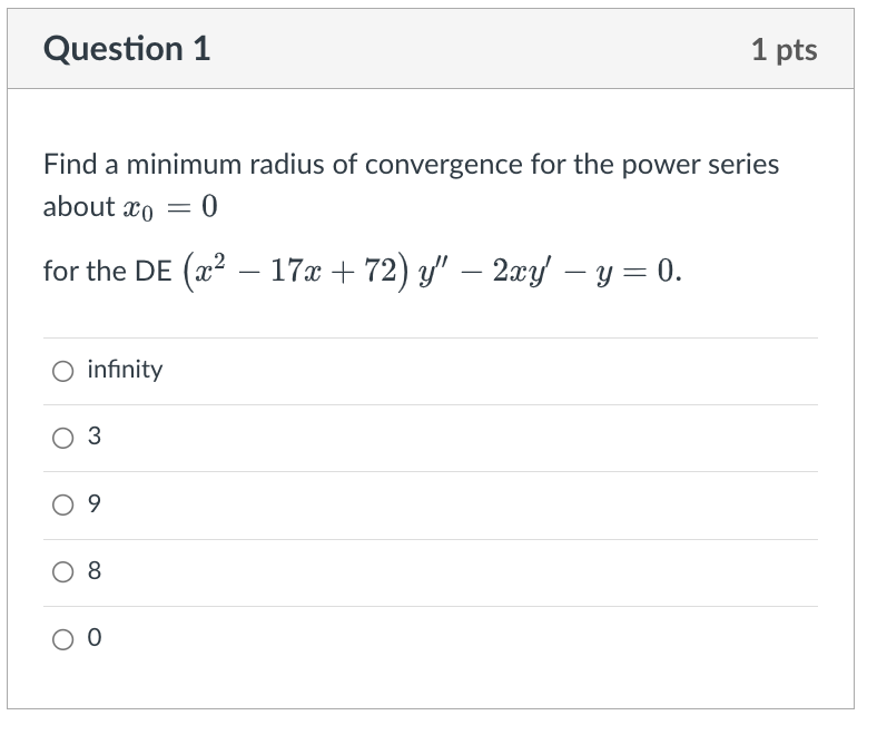 Solved Find a minimum radius of convergence for the power | Chegg.com