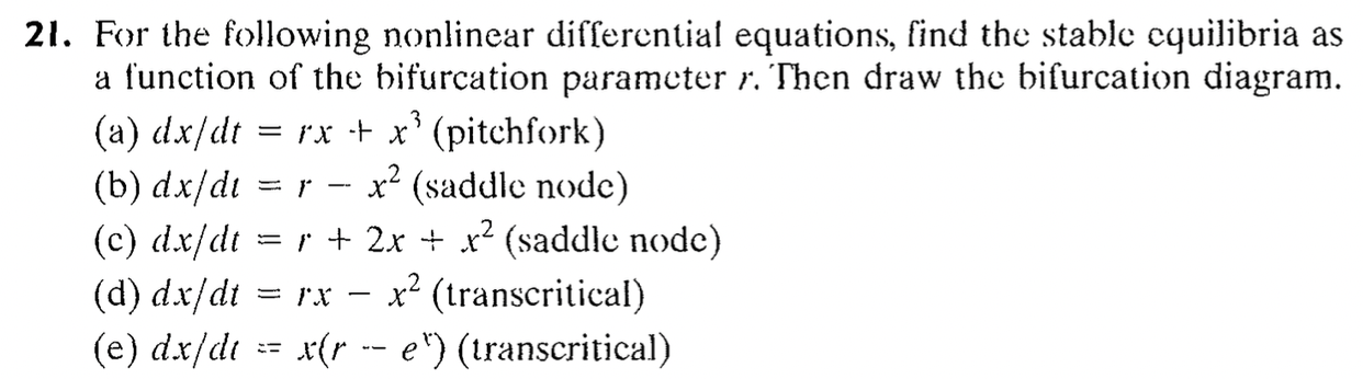 Solved 3 21. For the following nonlinear differential | Chegg.com