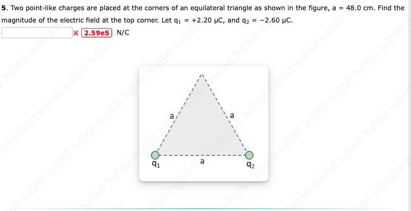 Solved Two point-like charges are placed at the corners of | Chegg.com