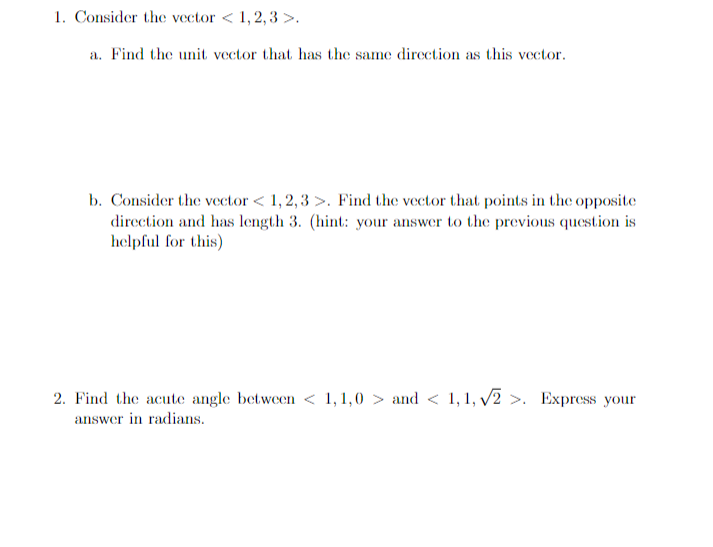 Solved Please explain as wellConsider the vector | Chegg.com