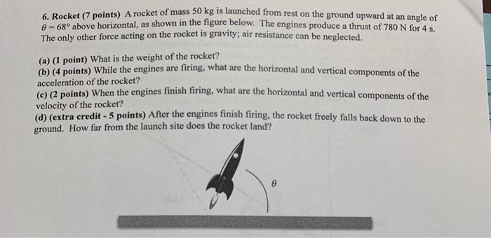 Solved t of mass 50 kg is launched from rest on the ground | Chegg.com