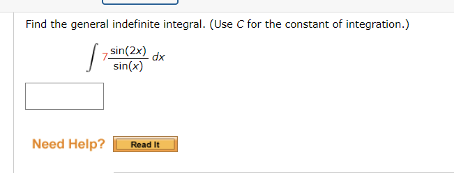 Solved Find the general indefinite integral. (Use C for the | Chegg.com