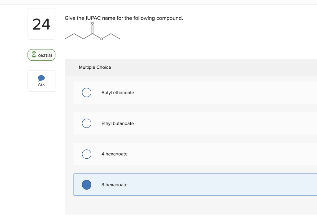 Solved Give the IUPAC name for the following compound. 24 | Chegg.com