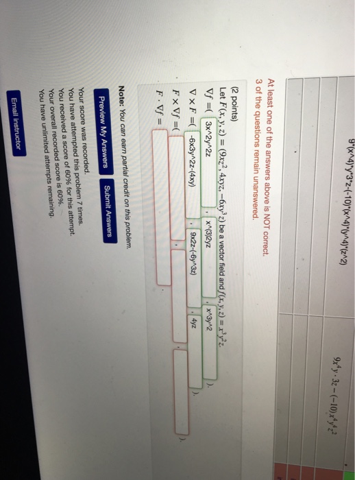 Solved Let F(x, y, z) = (9xz^2, 4xyz, -6xy^3z) be a vector | Chegg.com