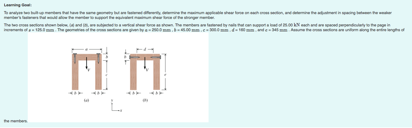 Solved Learning Goal: To analyze two built-up members that | Chegg.com