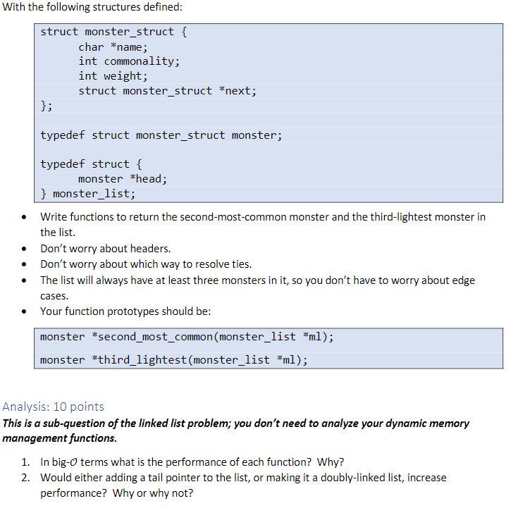 Solved With the following structures defined: struct | Chegg.com Solved With the following structures defined: struct | Chegg.com