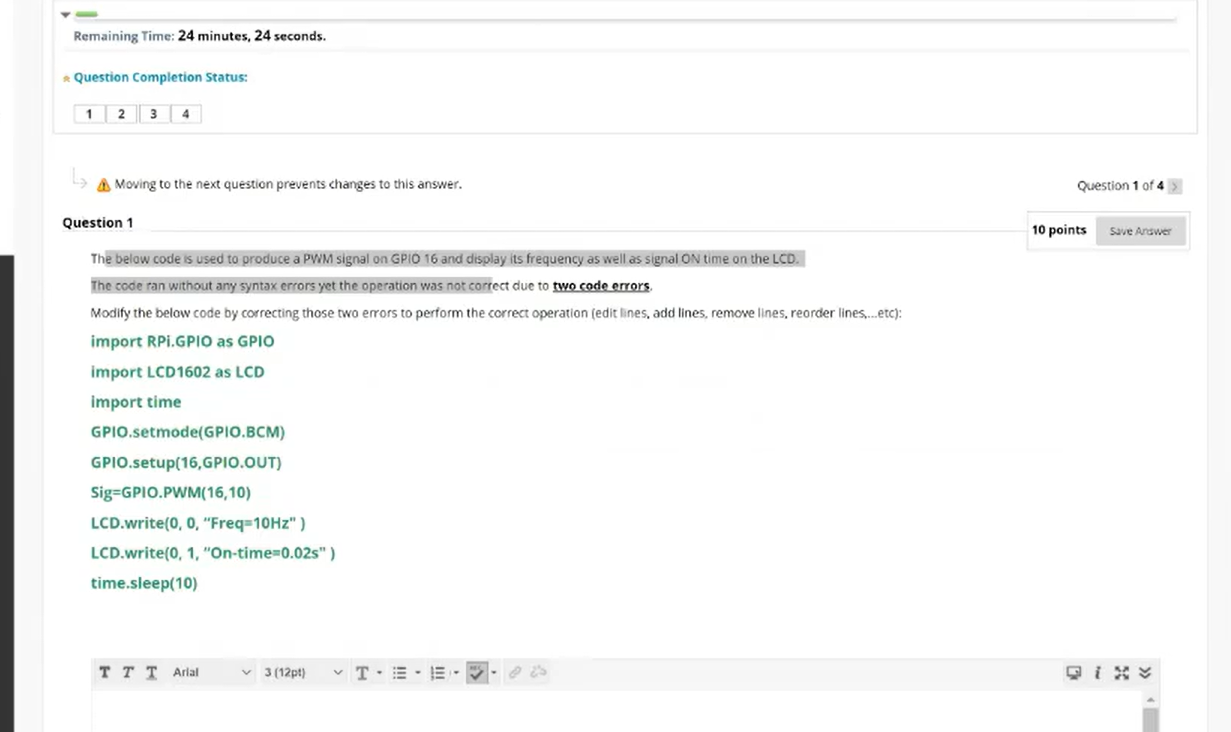 Solved Remaining Time: 24 minutes, 24 seconds. * Question | Chegg.com