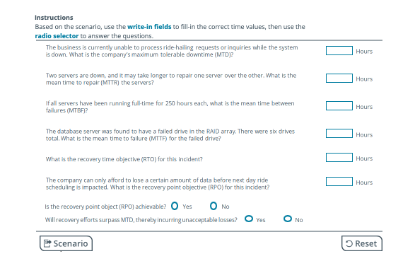 Solved Instructions Based on the scenario, use the write-in | Chegg.com