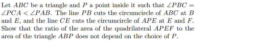 Solved Let ABC be a triangle and P a point inside it such | Chegg.com