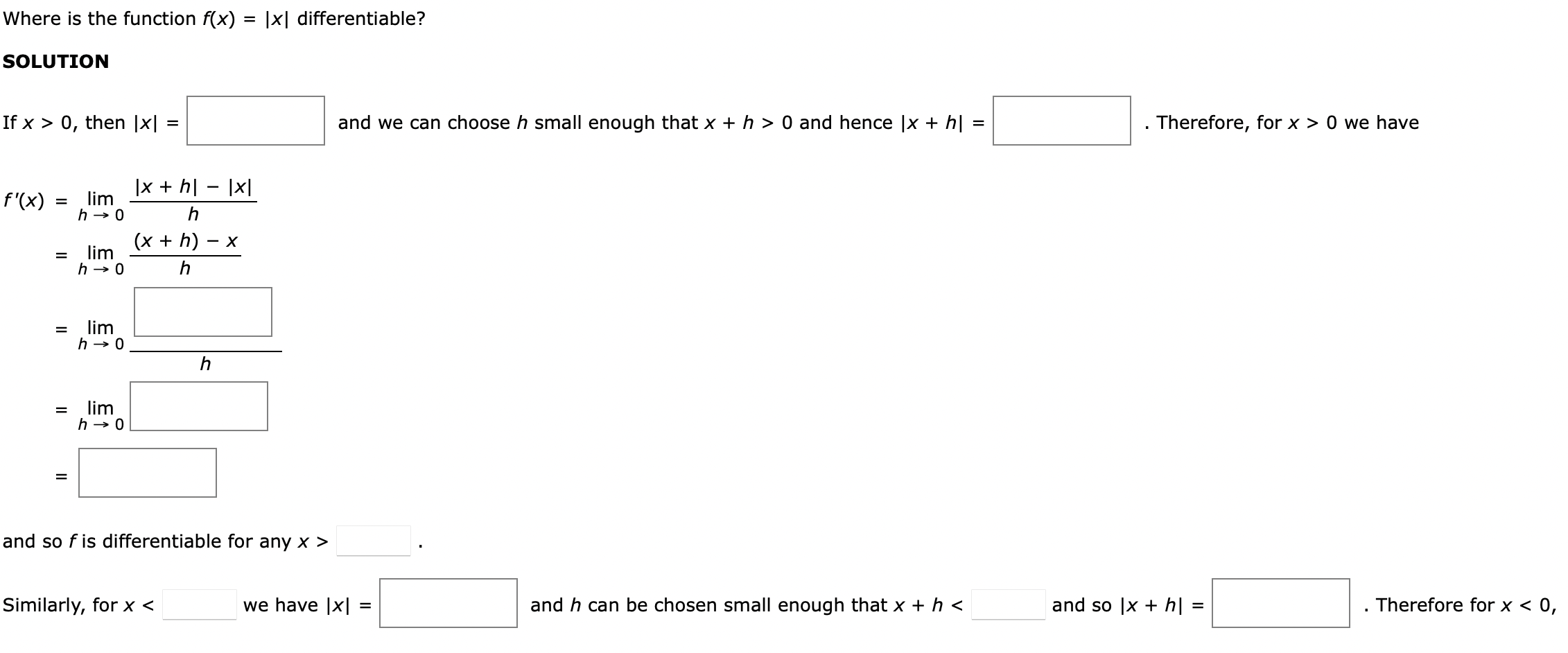 Solved Where is the function f(x)=∣x∣ differentiable? | Chegg.com