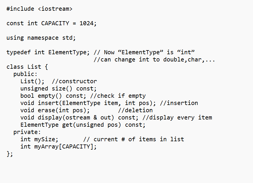 Solved How do I declare the following constructors in my .h | Chegg.com